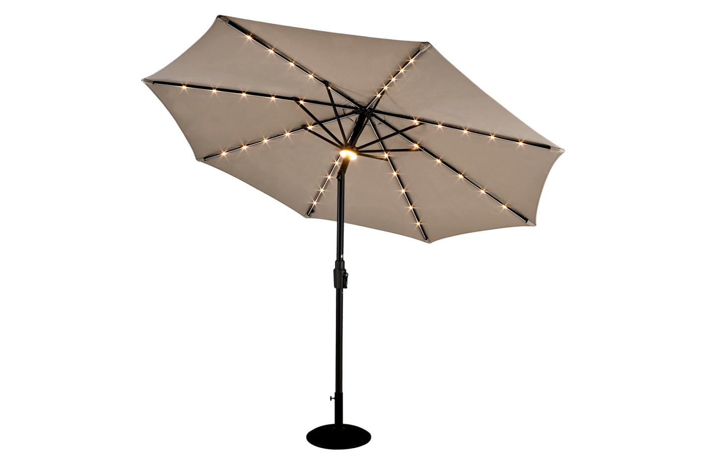 Hartman 3m Round Elite Parasol with Lights - Dove Parasols Garden ...