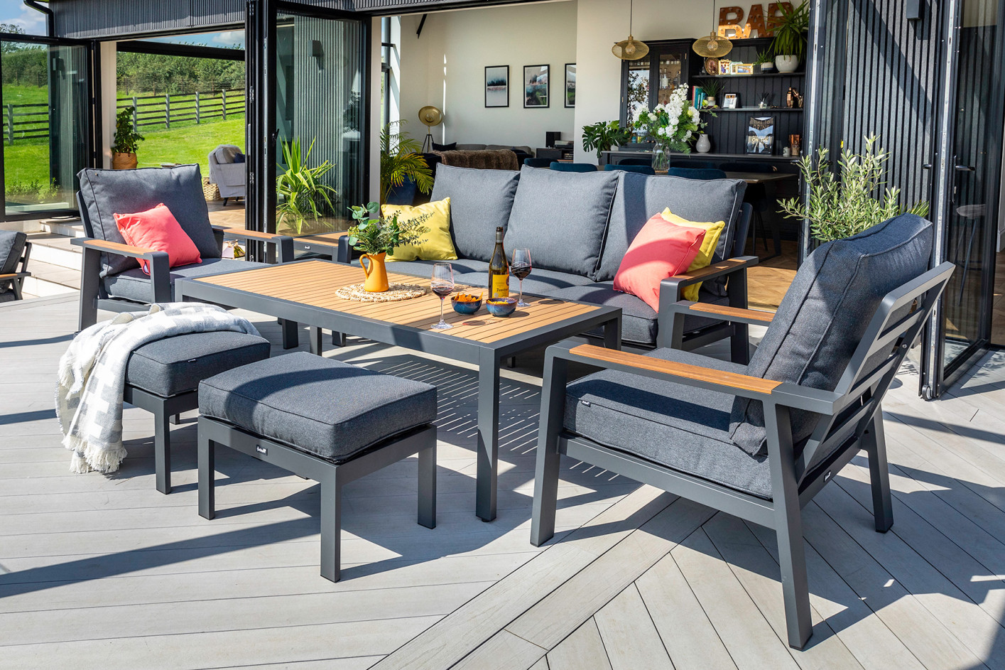 Hartman Asher 3 Seat Lounge Set (Free side table) Aluminium Garden ...
